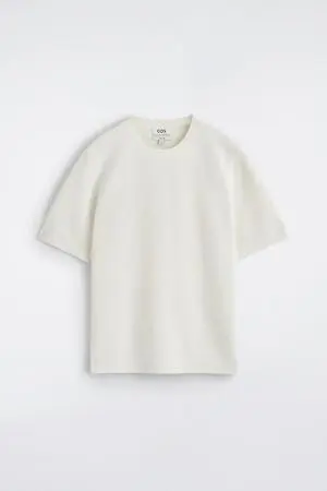 Cos Waffle-knit Cotton T-shirt - White
