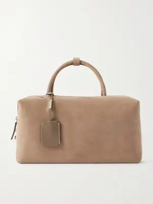 Max Mara Leather-trimmed Nubuck Tote