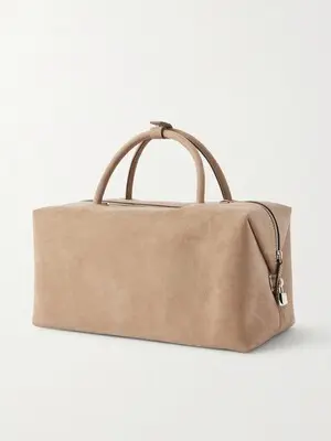 Max Mara Leather-trimmed Nubuck Tote