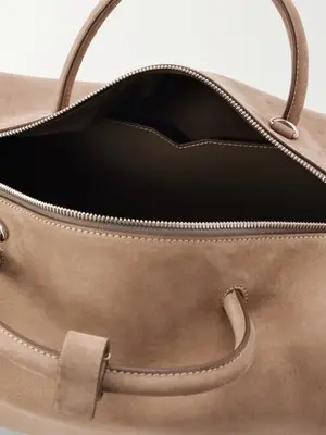 Max Mara Leather-trimmed Nubuck Tote