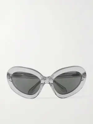 Alaïa Round-frame Acetate Sunglasses - Gray