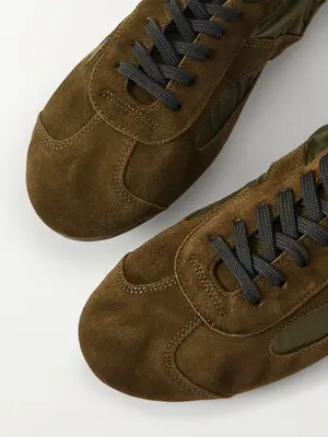 Proenza Schouler Shell-trimmed Suede Sneakers - Green