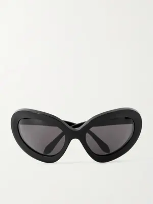 Alaïa Round-frame Acetate Sunglasses - Black