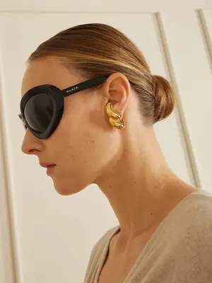 Alaïa Round-frame Acetate Sunglasses - Black
