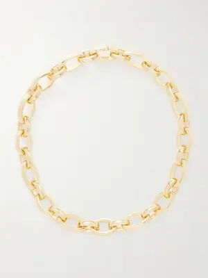ROXANNE ASSOULIN Puffy Tone And Crystal Necklace - Gold