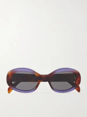 Celine Triomphe Oval-frame Sunglasses - Brown