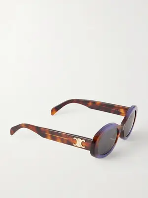 Celine Triomphe Oval-frame Sunglasses - Brown