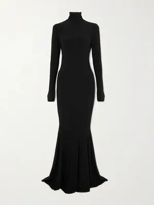 Norma Kamali Stretch-jersey Turtleneck Gown - Black