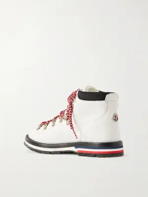 Moncler Blanche Shearling-lined Leather Ankle Boots - White