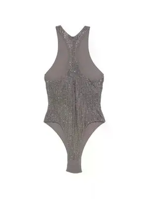 VENUJA Embellished Racerback One-piece Swimsuit - Grey