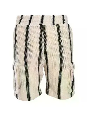 ONLY THE BLIND Striped Crochet Shorts