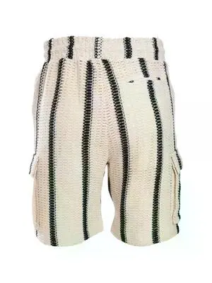 ONLY THE BLIND Striped Crochet Shorts