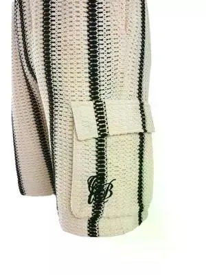 ONLY THE BLIND Striped Crochet Shorts