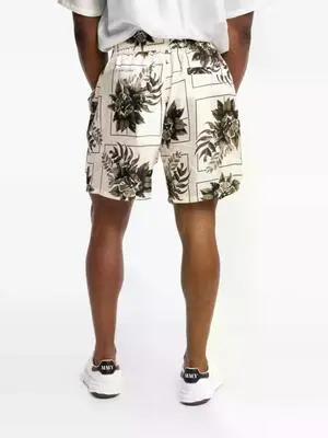 ONLY THE BLIND Botanical Print Silk Shorts
