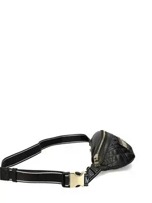 Moschino Quilted Belt Bag With Logo - Black