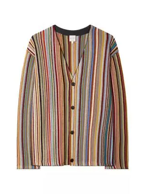 Paul Smith Striped V-neck Cardigan - Blue
