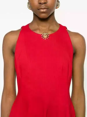 Maje A-line Mini Dress With Halterneck And Brooch Detail