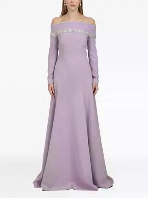 Dina Melwani Plain Evening Dresses
