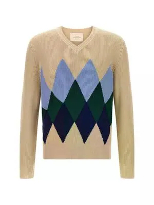 BALLANTYNE Argyle-pattern V-neck Sweater