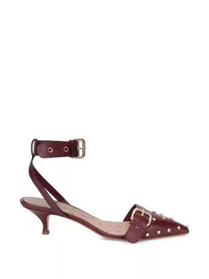 Red Valentino Studded Buckle Pumps - Red