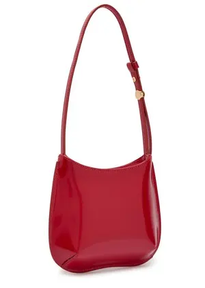 Jacquemus Le Petit Bisou Glossed Leather Shoulder Bag - Red