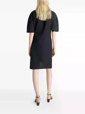 LEMAIRE Asymmetric Midi Shirt Dress - Black