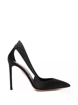 AQUAZZURA Crystal-embellished Pumps - Black