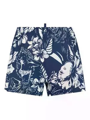 Dsquared2 Printed Swim Shorts - Blue