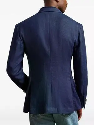 Ralph Lauren Purple Label Double-breasted Crest-embroidered Jacket