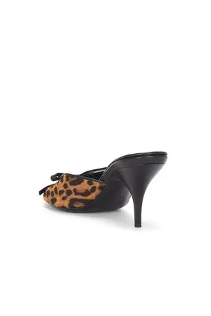 Miu Miu Leopard Mule Sandal In Brown