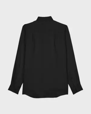 Vilebrequin Linen Shirt Solid Shirt Caroubis - Black
