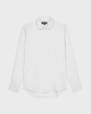 Vilebrequin Linen Shirt Solid Shirt Caroubis - White