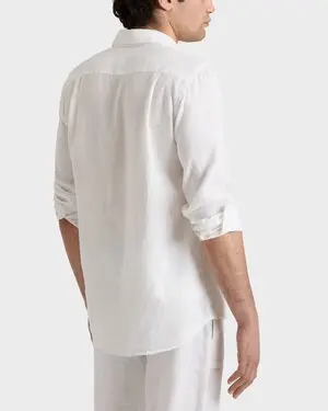 Vilebrequin Linen Shirt Solid Shirt Caroubis - White