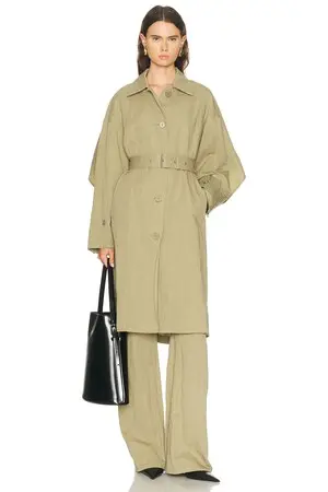 Helmut Lang Cape Trench Coat In Sage