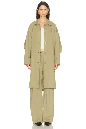 Helmut Lang Cape Trench Coat In Sage