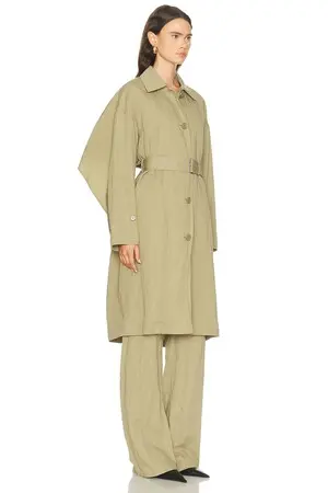 Helmut Lang Cape Trench Coat In Sage