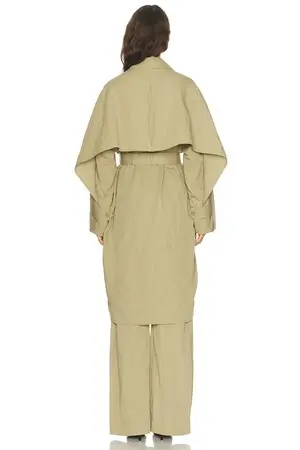 Helmut Lang Cape Trench Coat In Sage