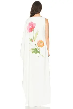 Carolina Herrera One-shoulder Floral Gown