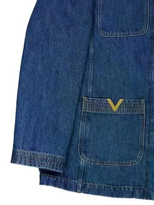 Valentino Garavani Vlogo Contrast-stitch Denim Jacket