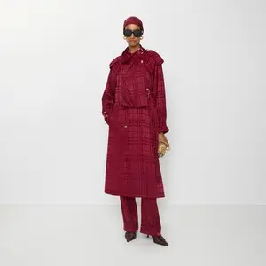 Burberry Check Silk Trench Coat