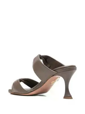 AQUAZZURA Knotted Leather Sandals - Brown
