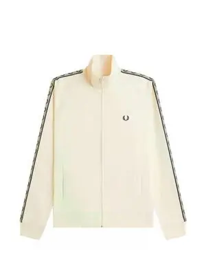 Fred Perry Zip-up Track Jacket With Logo Detail - Neutrals