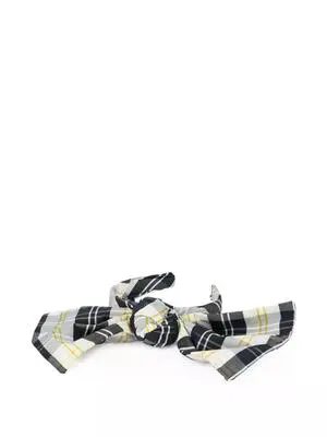 Red Valentino Bow Plaid Headband - Black