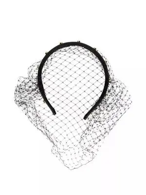 Red Valentino Studded Veil Hair Accessory - Black
