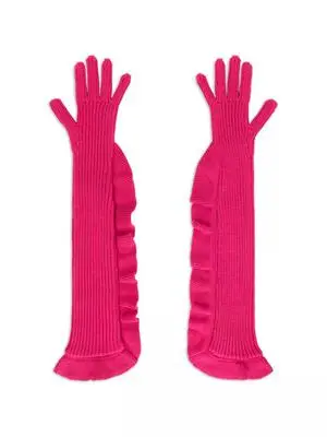 Red Valentino Ruffled Gloves
