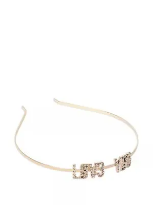 Red Valentino Lettering Headband - Gold