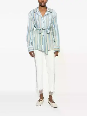 Ermanno Scervino Striped Belted Jacket