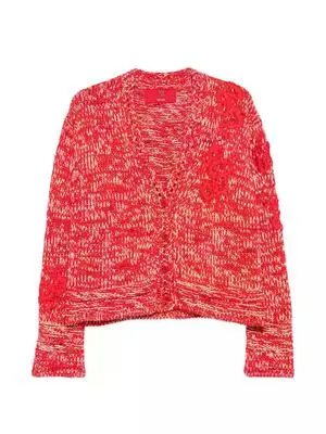 Ermanno Scervino Floral Appliqué Cardigan - Red