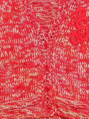 Ermanno Scervino Floral Appliqué Cardigan - Red