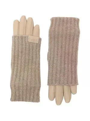 Loewe Ribbed Panel Gloves - Neutrals